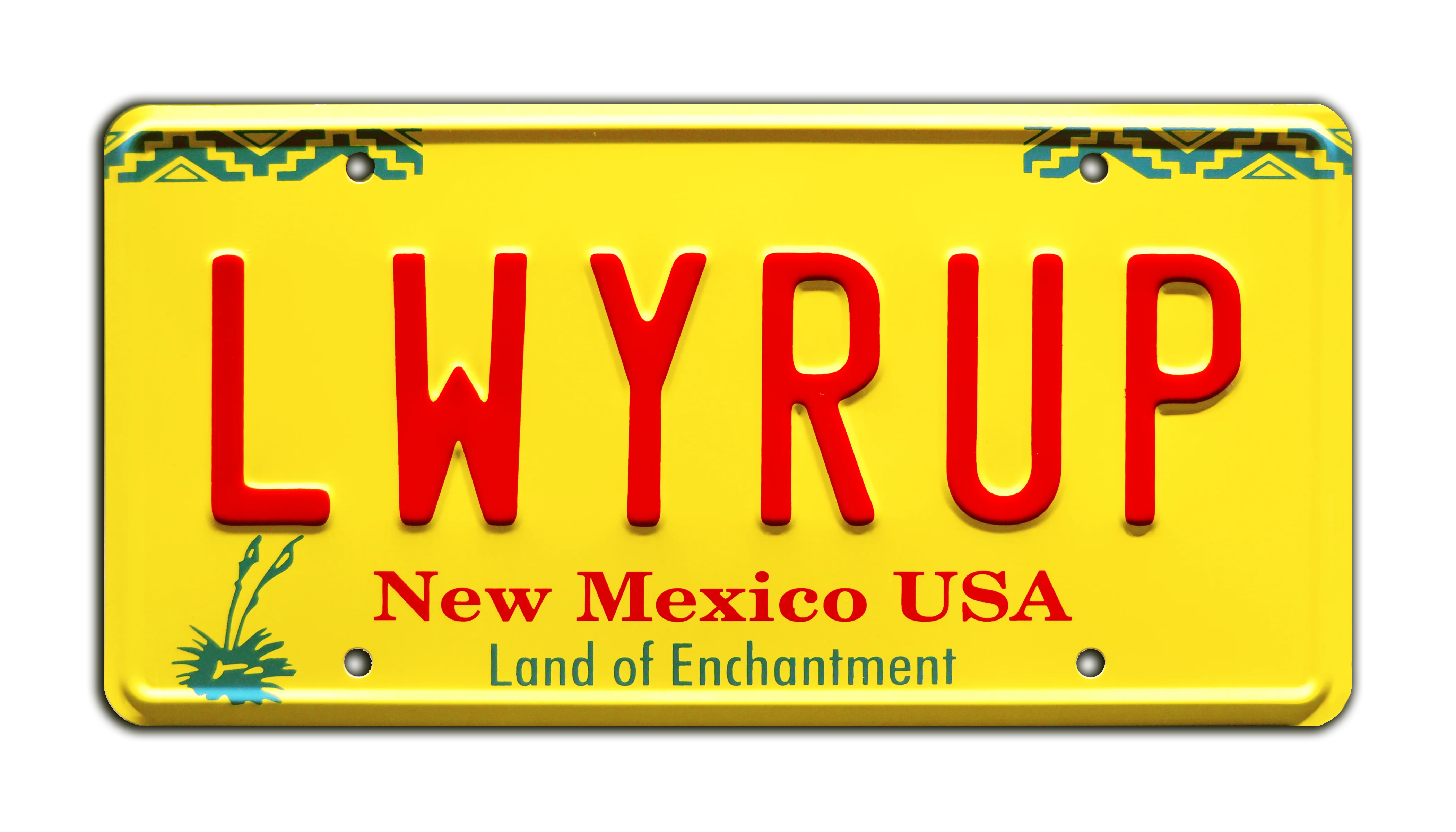 Get the Yellow New Mexico LWYRUP License Plate from Breaking Bad ...